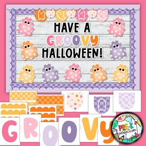 Retro Halloween Ghost Bulletin Board Kit (digital Download) - Etsy