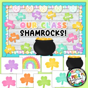 St. Patrick's Day Bulletin Board | Shamrock Door Decor | Printable St ...