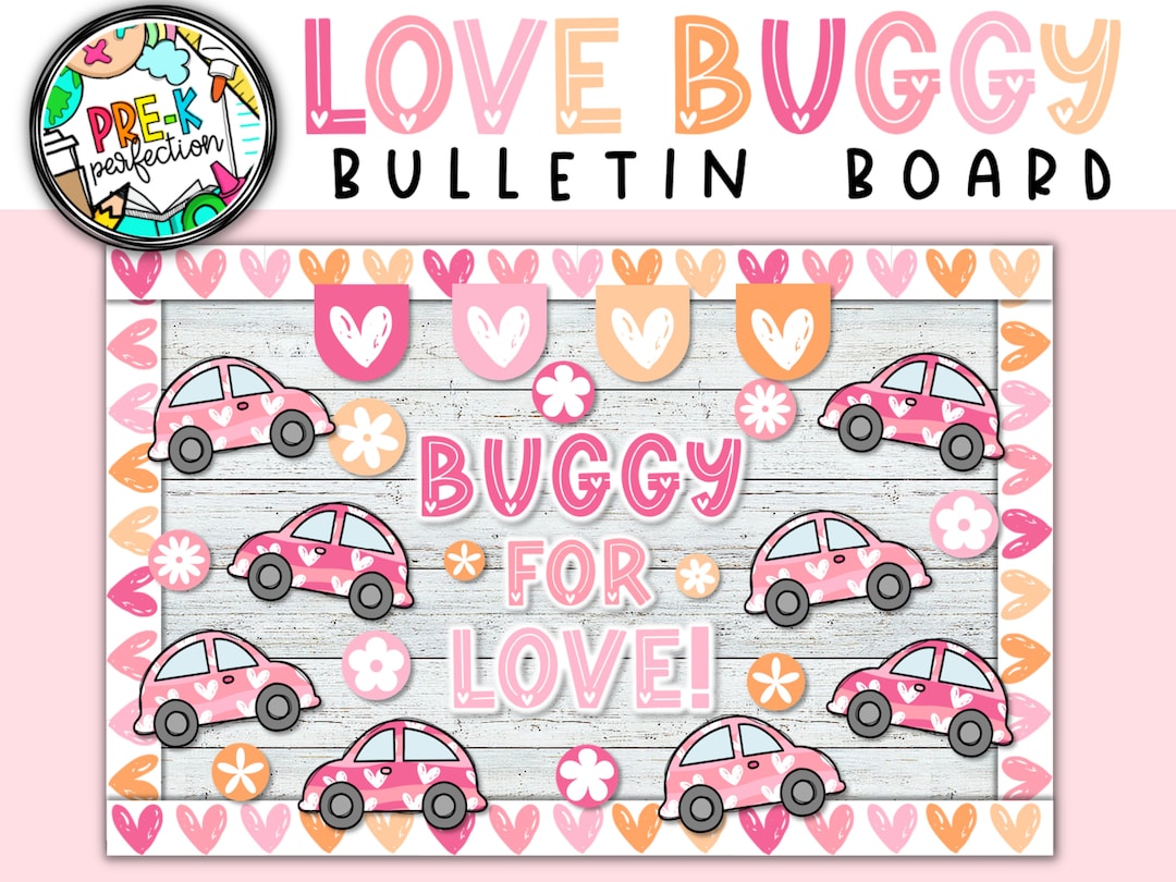 Love Buggy Valentine Bulletin Board | Retro Love Bug Bulletin Board ...