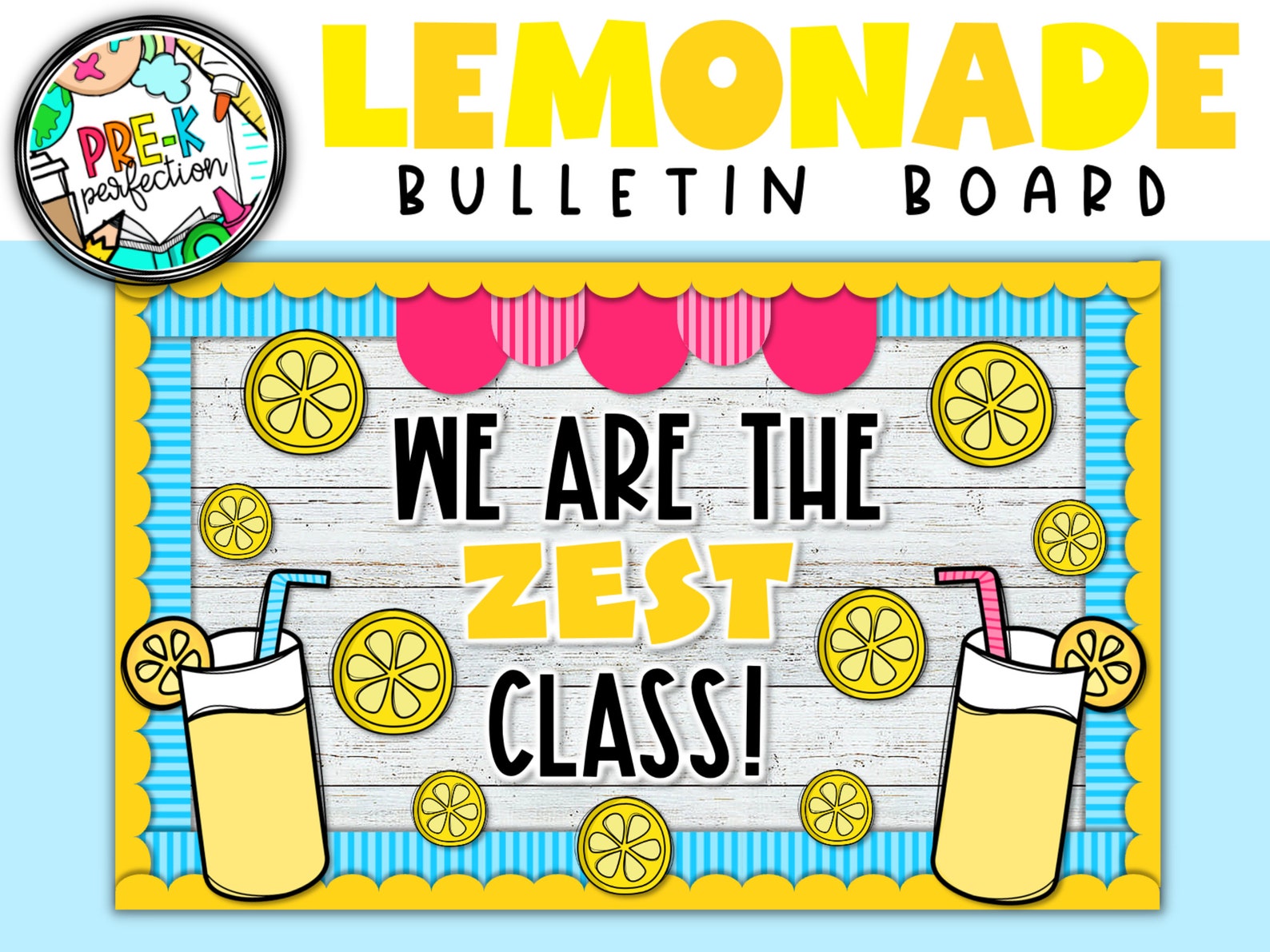 Lemonade Bulletin Board Lemon Zest Decor Summer Bulletin - Etsy