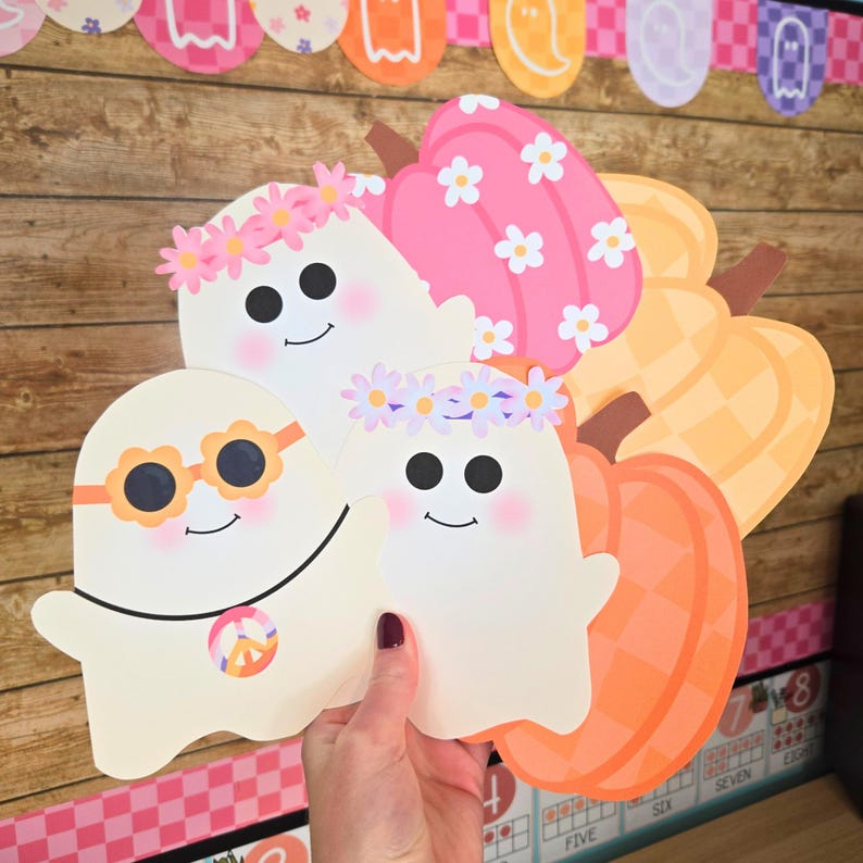 Retro Halloween Ghost Bulletin Board Kit (digital Download) - Etsy