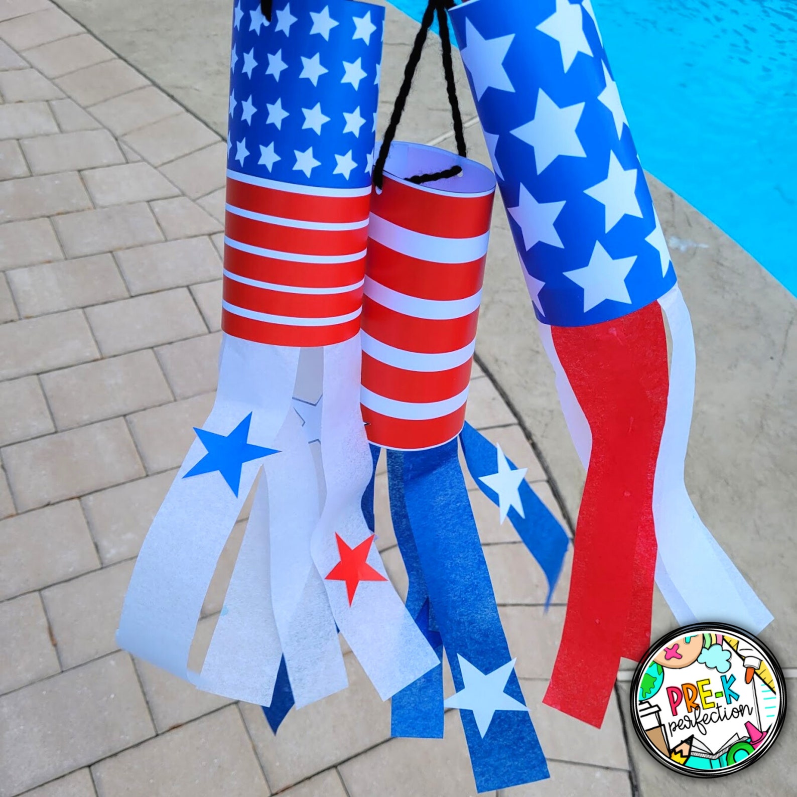 American Flag Paper Windsock Memorial Day, Fourth of July Patriotic ...