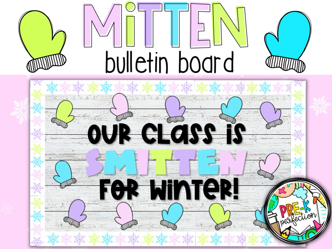 Mitten Bulletin Board | Pastel Winter Mitten Bulletin Board | Winter ...
