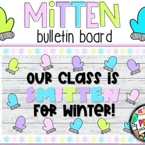 Mitten Bulletin Board | Pastel Winter Mitten Bulletin Board | Winter ...