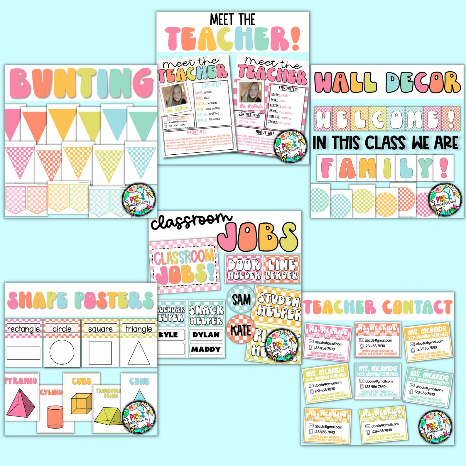 Retro Rainbow Checkered Classroom Decor Bundle (digital Download) - Etsy