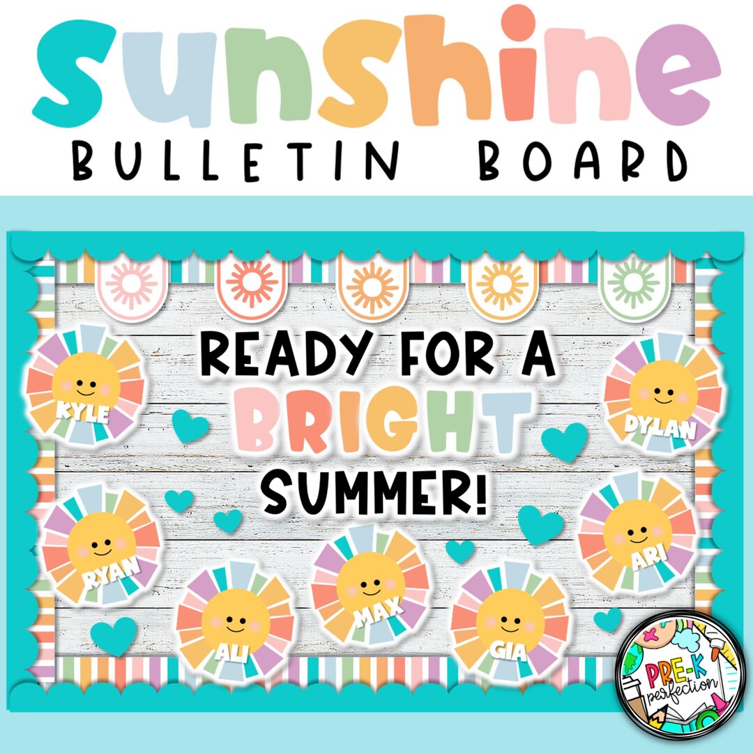 Rainbow Sunshine Classroom Bulletin Board Decor (digital Download) - Etsy