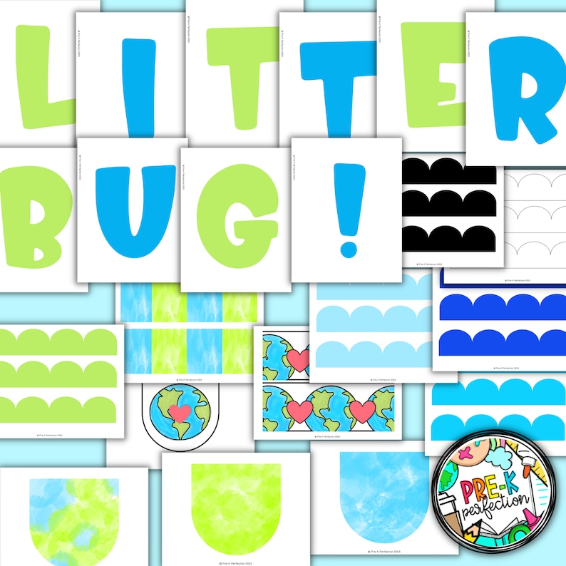 Earth Day Bulletin Board Kit: Litterbug & Recycle Bug Decor (digital ...