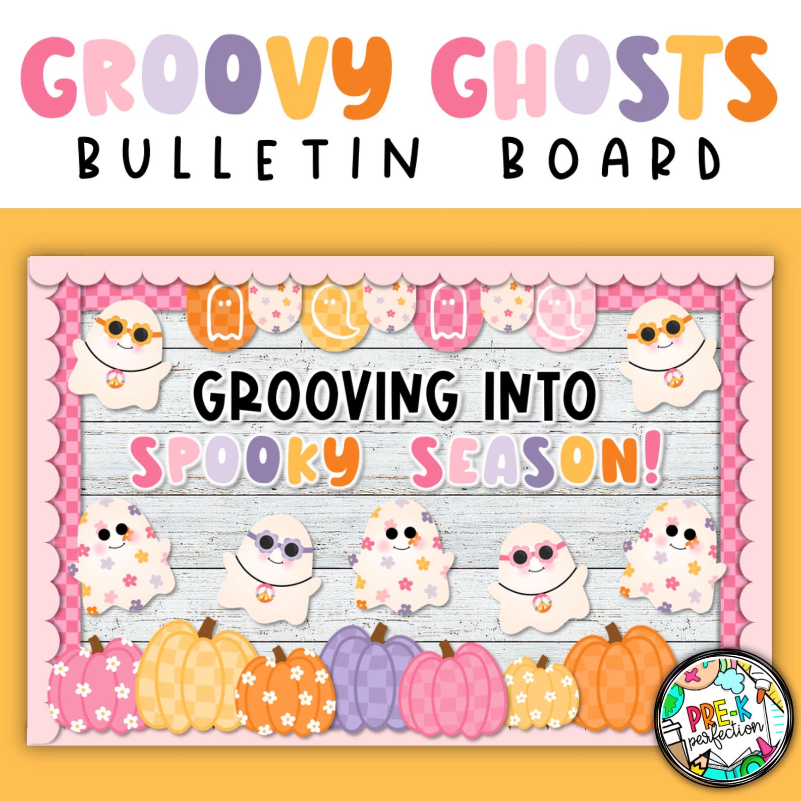 Retro Halloween Ghost Bulletin Board Kit (digital Download) - Etsy