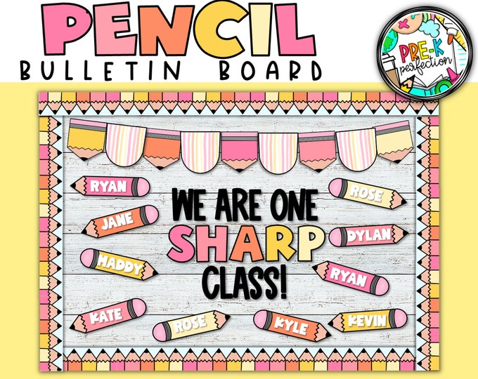 We Are One Sharp Class Pencil Theme Bulletin Board Kit Back to School ...