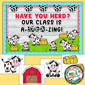 COW Bulletin Board | Farm Door Decor | Farm Animal Bulletin Board - Etsy