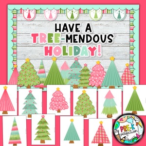Christmas Tree Bulletin Board Kit: Holiday Classroom Decor (digital ...