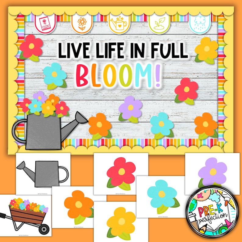 Spring Flowers Bulletin Board Kit: Classroom Decor (digital Download ...