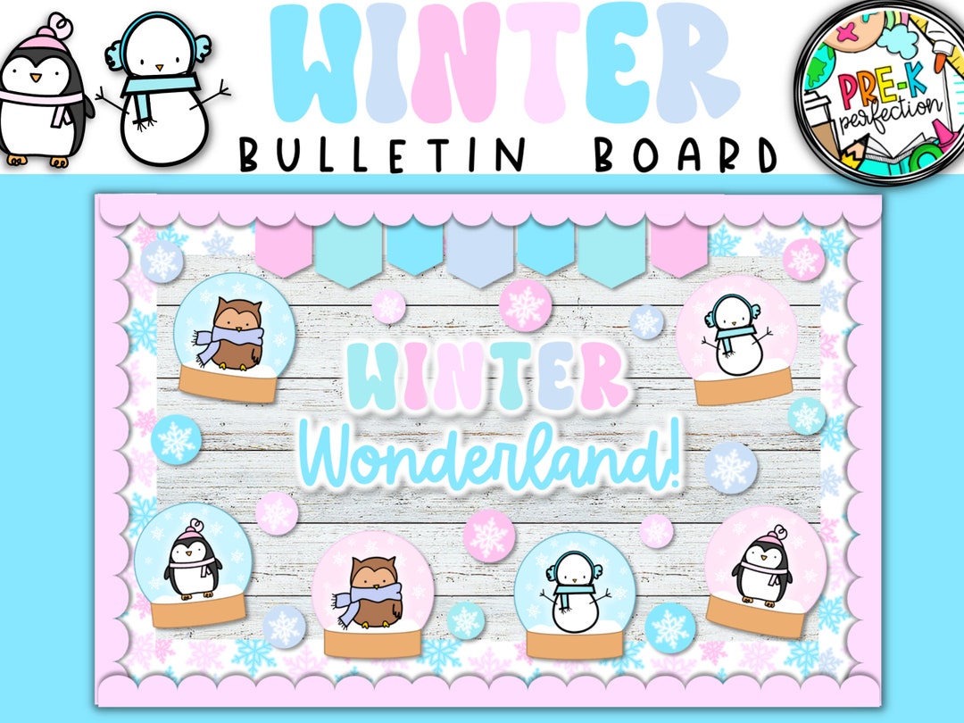 Retro Winter Wonderland Snow Globe Bulletin Board (digital Download) - Etsy