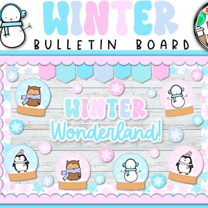 Retro Winter Wonderland Snow Globe Bulletin Board (digital Download) - Etsy