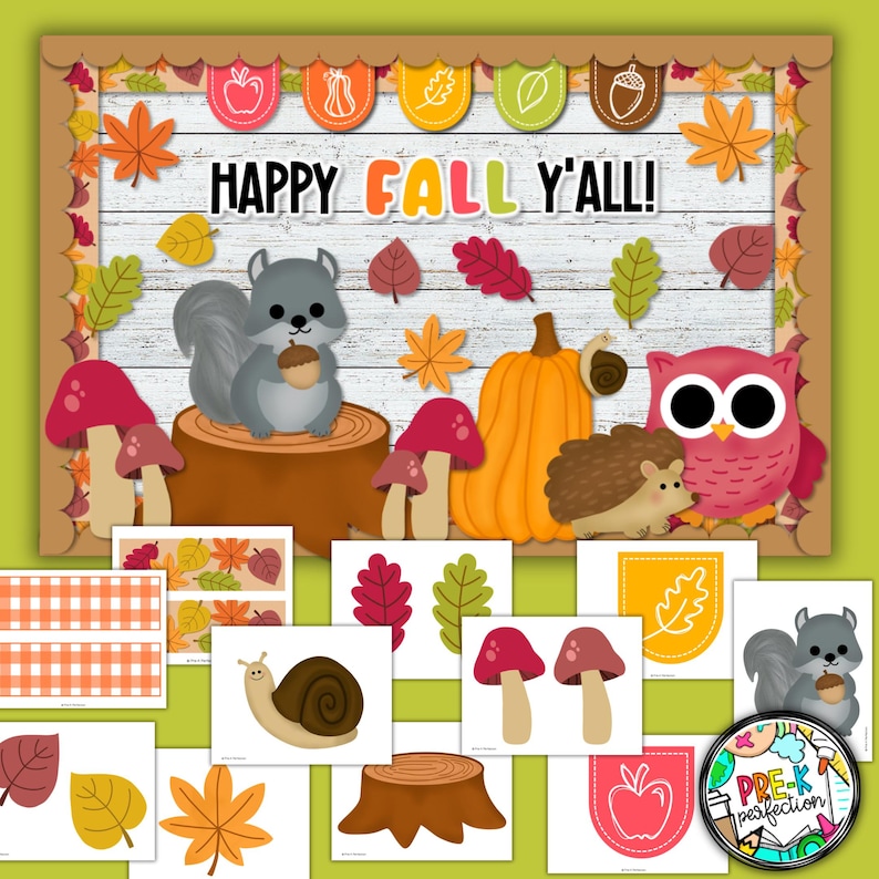Fall Forest Animals Bulletin Board Kit (digital Download) - Etsy