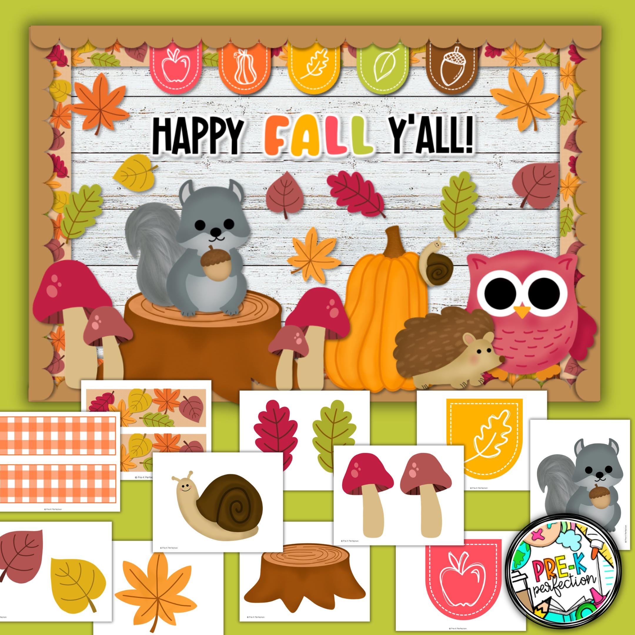 Fall Forest Animals Bulletin Board Kit (digital Download) - Etsy