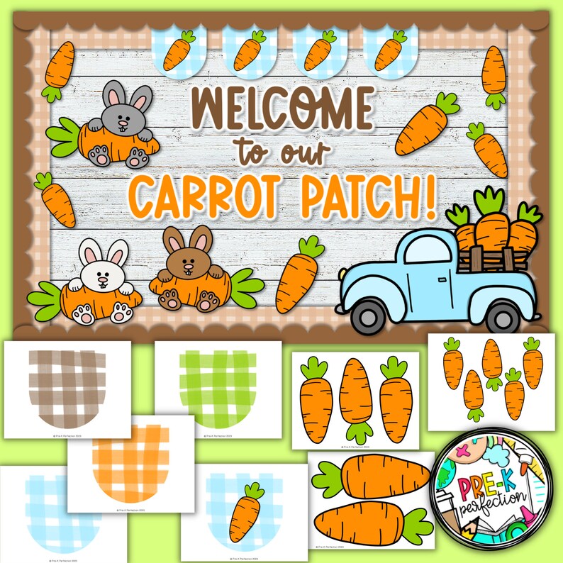 Carrot Patch Bulletin Board: Spring Classroom Decor (digital Download ...