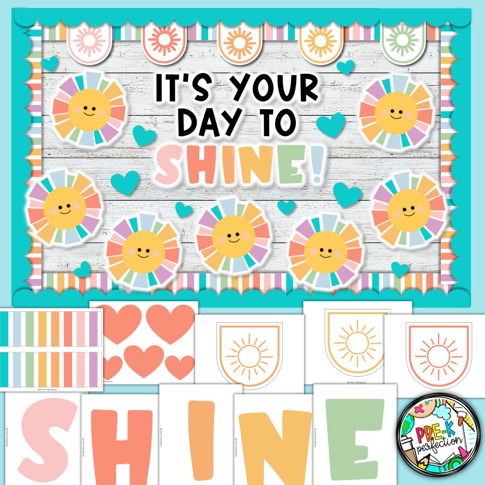 Rainbow Sunshine Classroom Bulletin Board Decor (digital Download) - Etsy