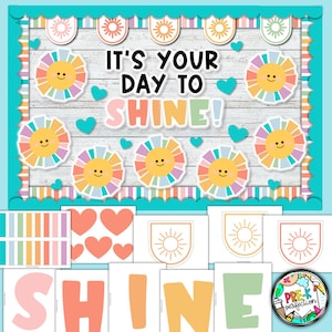 Rainbow Sunshine Classroom Bulletin Board Decor (digital Download) - Etsy