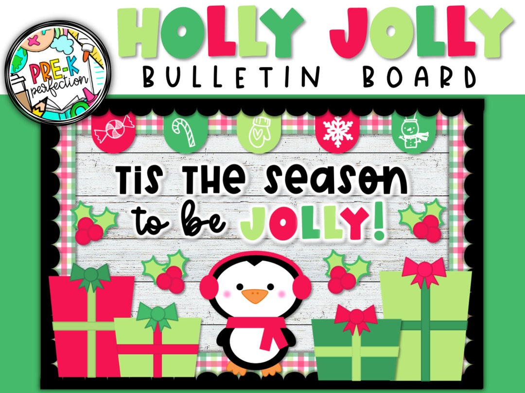 Holly Jolly Christmas Bulletin Board Decor (digital Download) - Etsy