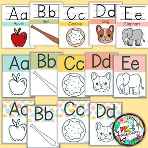 Cutesy Pastel Classroom Decor | A-Z Letter Posters | Pastel Doodle ...