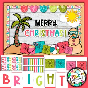 Christmas Bulletin Board | Tropical Christmas Bulletin Board | Beach ...