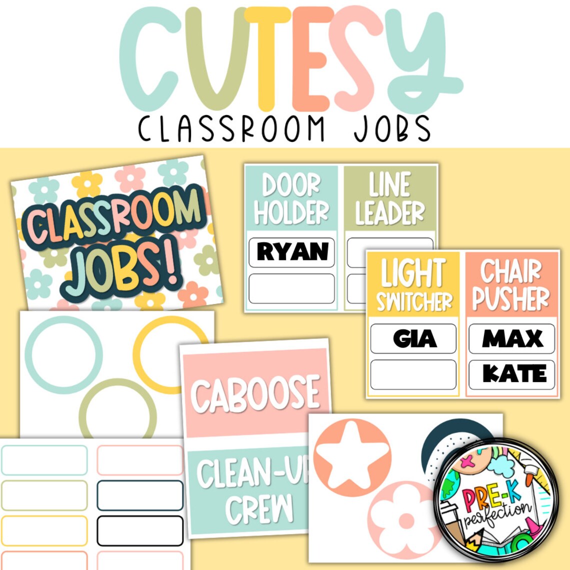 Pastel Doodle Classroom Jobs Decor (digital Download) - Etsy