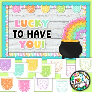 St. Patrick's Day Bulletin Board | Shamrock Door Decor | Printable St ...