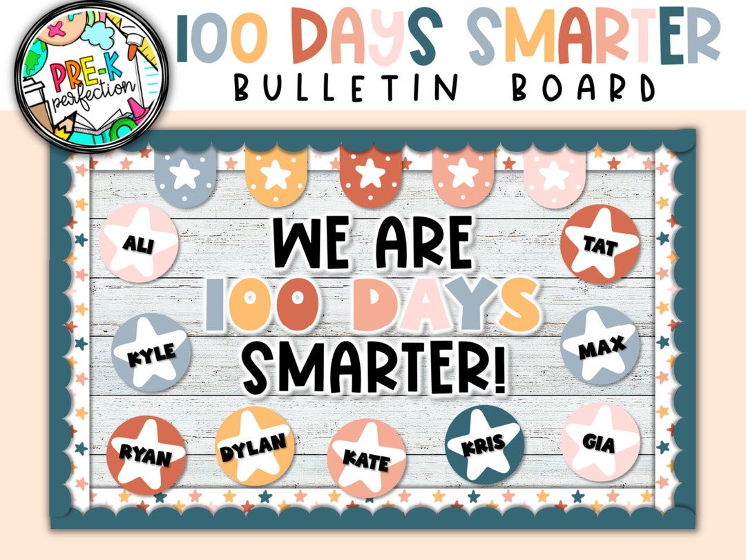 100th Day of School Bulletin Board | 100 Days Smarter Bulletin Board ...