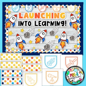 Rocket Ship Bulletin Board: Outer Space Classroom Decor (digital ...