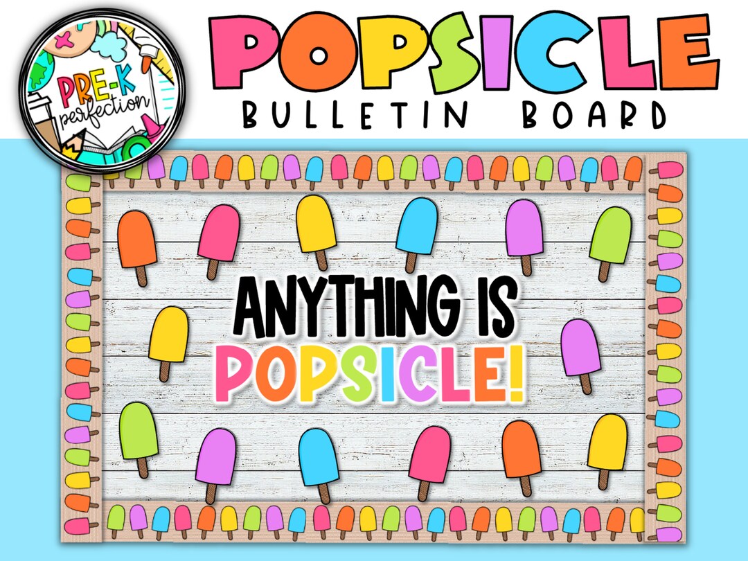 Popsicle Bulletin Board | Spring Bulletin Decor | Summer Popsicle ...