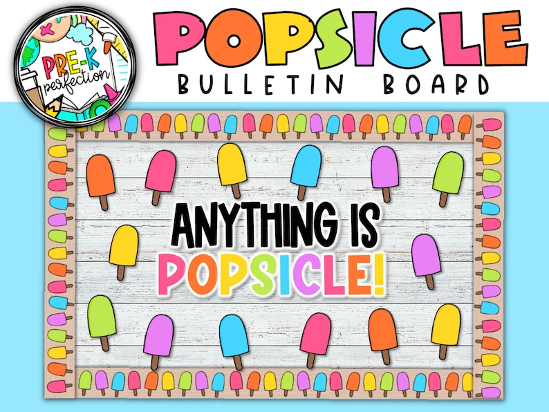 Popsicle Bulletin Board Decor: Summer Classroom Printable (digital ...