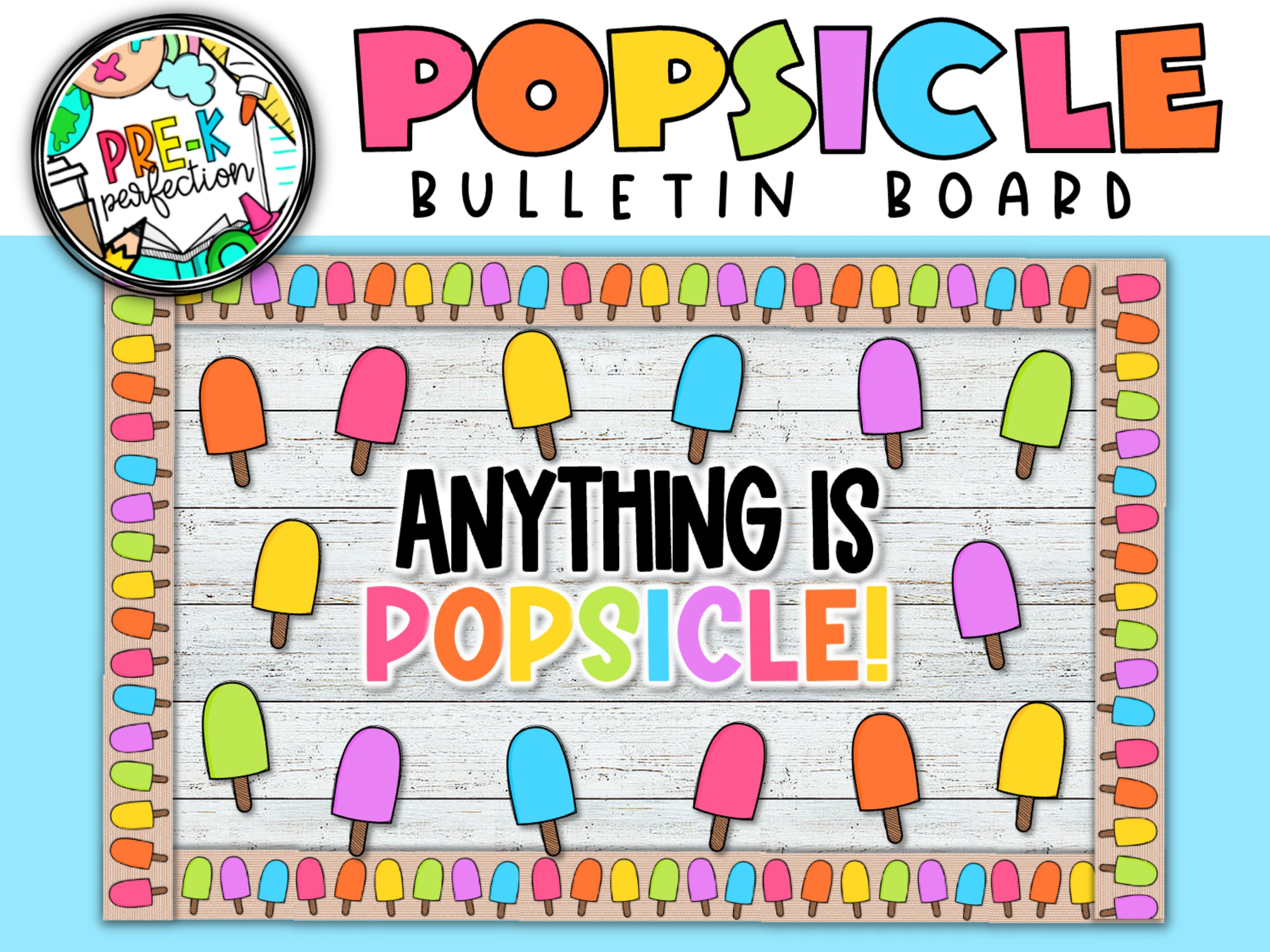 Popsicle Bulletin Board Decor: Summer Classroom Printable (digital ...
