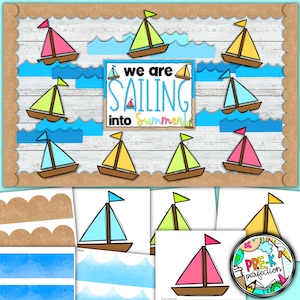Summer Sailboat Bulletin Board Kit: Classroom Decor (digital Download ...