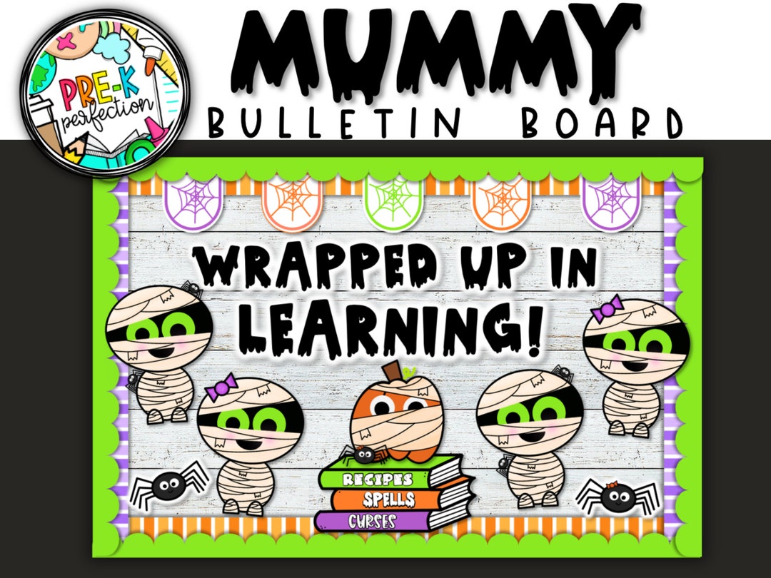 Halloween Mummy Bulletin Board | Halloween Book Decor | Halloween Door ...