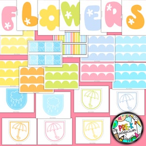 Spring Showers Bulletin Board Kit: Umbrellas & Raindrops (digital ...