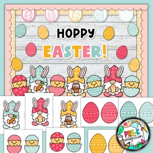 Easter Gnome Bulletin Board | Easter Egg Craftivity | Gnome Door Decor ...