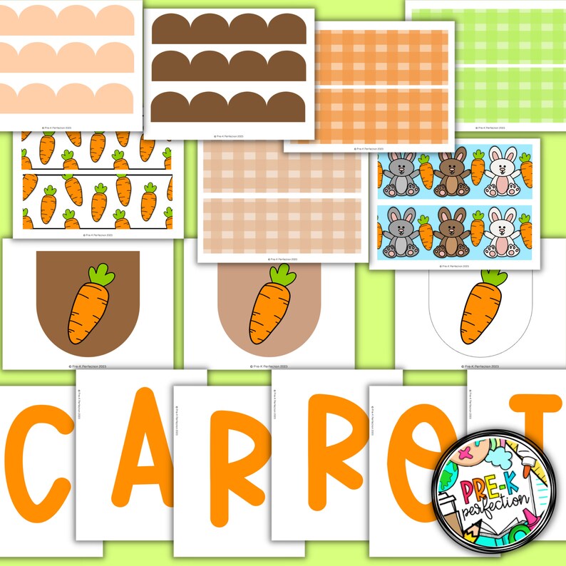 Carrot Patch Bulletin Board Spring Bunny Bulletin Board - Etsy