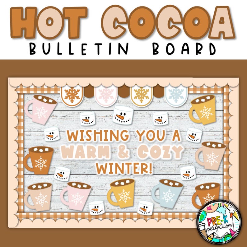 Hot Cocoa Winter Bulletin Board: Boho Classroom Decor (digital Download ...