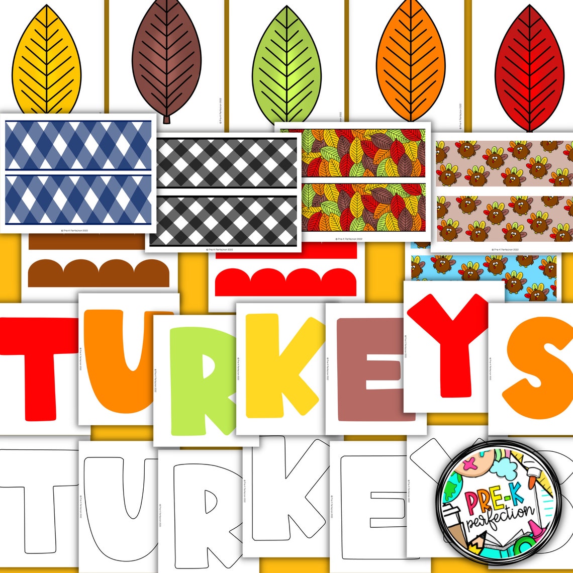 Thanksgiving Turkey Bulletin Board Kit: Fall Classroom Decor (digital ...