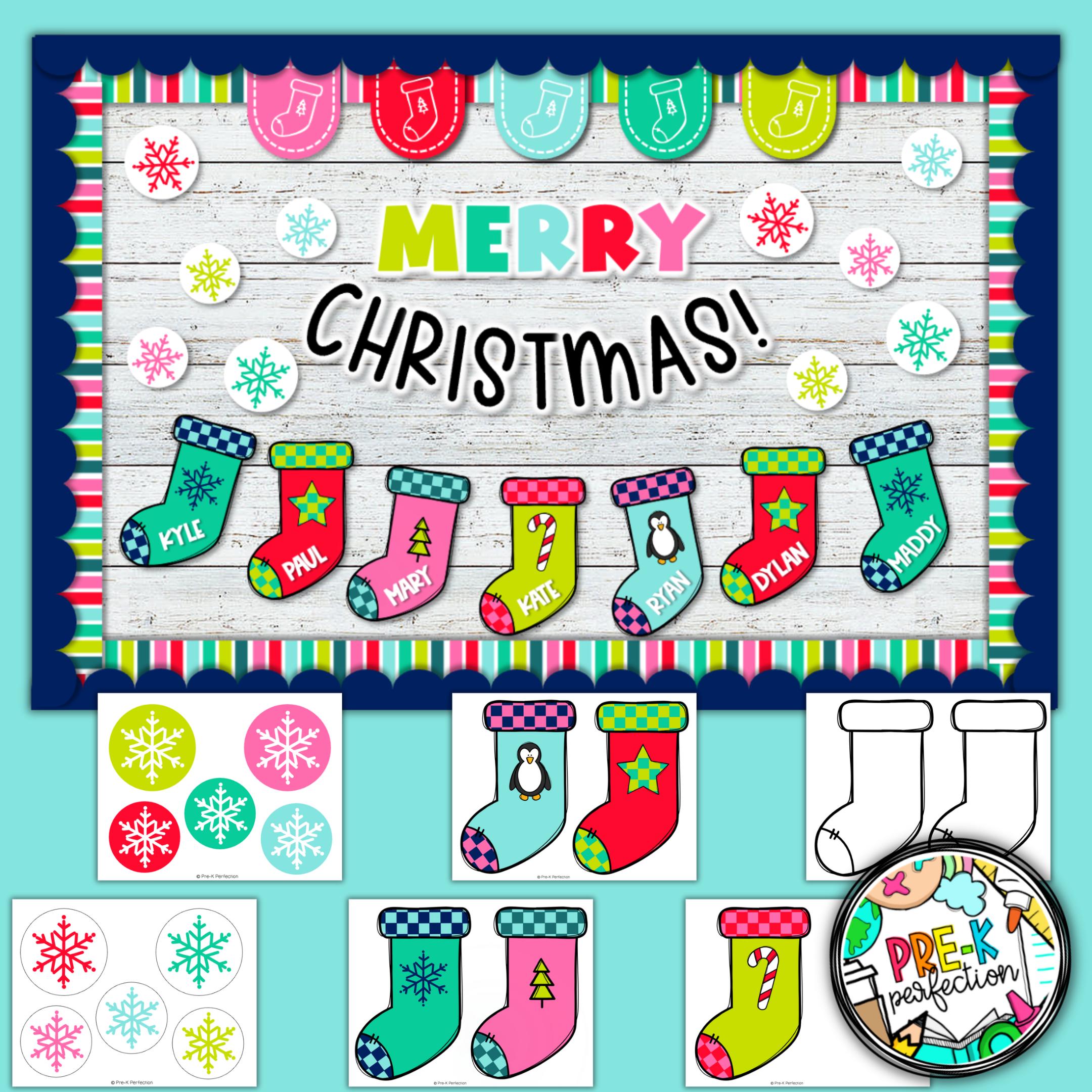 Christmas Stockings Bulletin Board Kit: Classroom Decor (digital ...