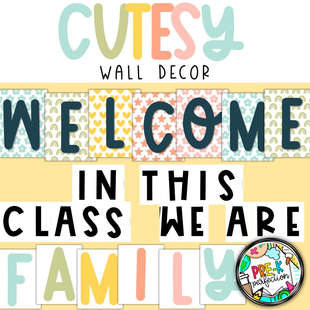 CUTESY Classroom Decor | Wall Decor | Pastel Doodle Decor| Pastel ...