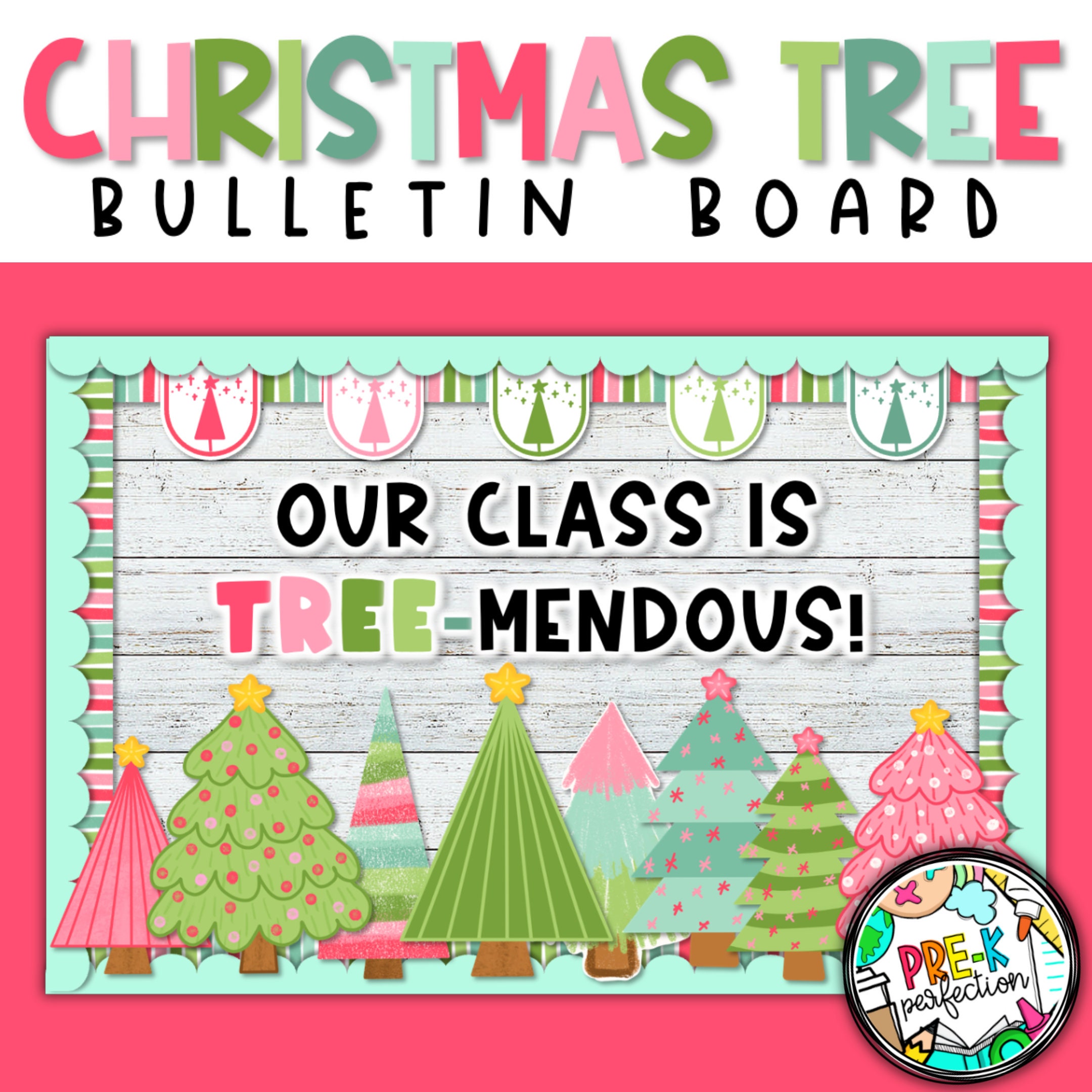 Christmas Tree Bulletin Board Kit: Holiday Classroom Decor (digital ...