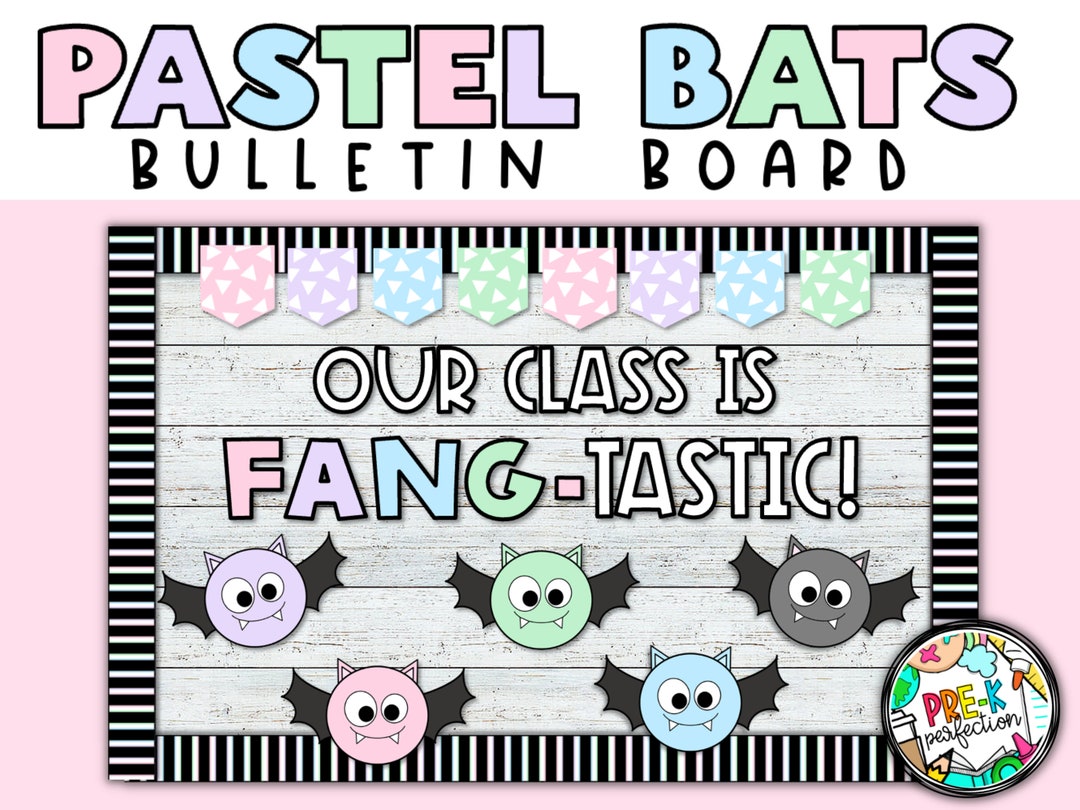 Pastel Halloween Bat Bulletin Board | Modern Bat Bulletin Board ...