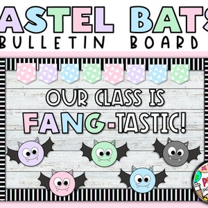 Pastel Halloween Bat Bulletin Board | Modern Bat Bulletin Board ...