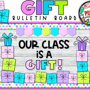 Holiday Gift Bulletin Board | Colorful Christmas Bulletin Board ...