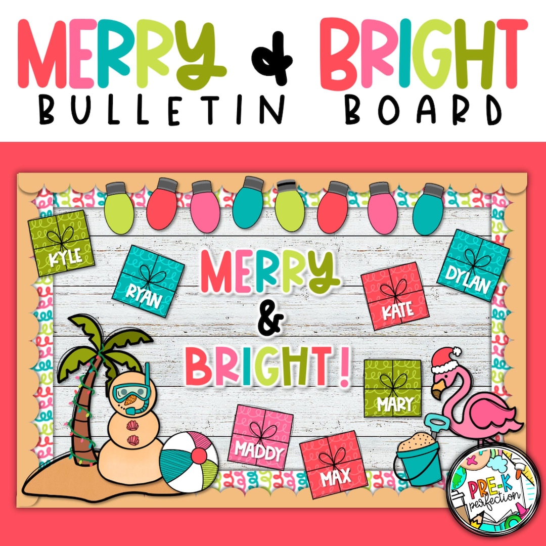 Christmas Bulletin Board | Tropical Christmas Bulletin Board | Beach ...