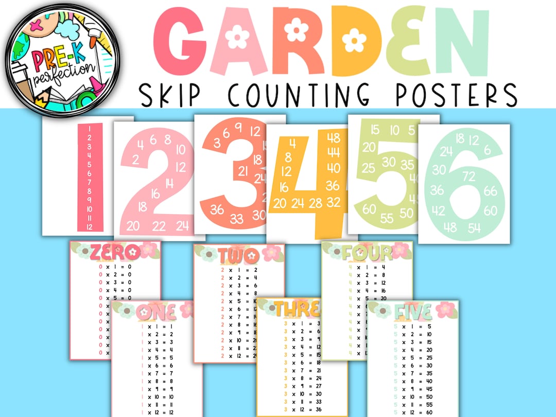 Garden Classroom Decor | Skip Counting Posters Decor | Flower Garden ...