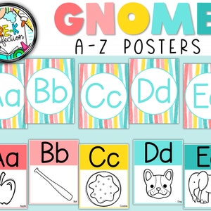 GNOME Classroom Decor THEME | Classroom A-Z Letter Posters | Polka Dot ...