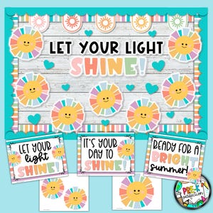 Rainbow Sunshine Classroom Bulletin Board Decor (digital Download) - Etsy